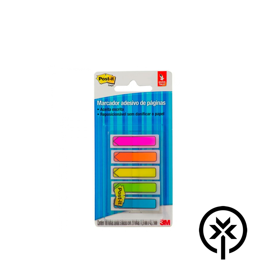 Post-it flag seta 11mm x 43,5mm cores neon 3M - CCL Distribuidora